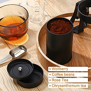 10 Pcs Tea Tin Canister Metal Tea Canister Round Tin Can with Airtight Lid Tea Double Sealed Tea Canisters, with 1 Erasable Chalk Marker and 16 Stickers for Loose Leaf Tea Coffee Sugar, 16 oz