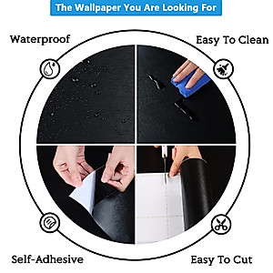 CRE8TIVE Brushed Black Stainless Steel Contact Paper for Appliances 24"x118" Black Peel and Stick Wallpaper Metallic Heat Resistant Waterproof Self Adhesive Vinyl for Kitchen Dishwasher Fridge Cabinet