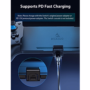 NexiGo Gripcon, Enhanced Switch/Switch OLED Controller for Handheld Mode, Ergonomic Controller for Nintendo Switch OLED with 6-Axis Gyro, Mapping Function, Black