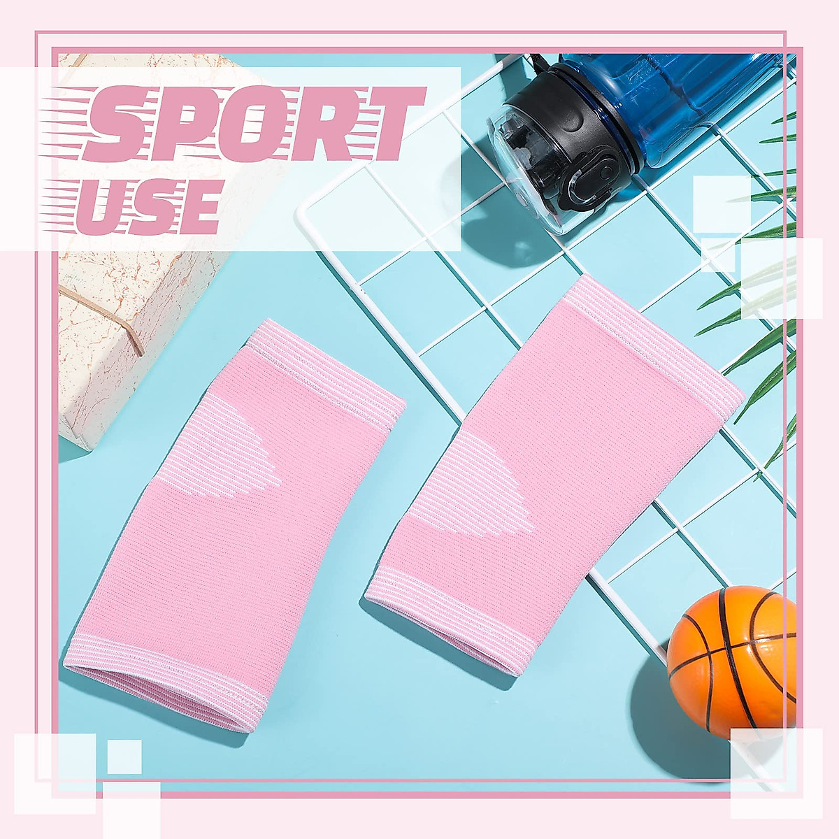 Tarpop 3 Pair Ankle Compression Sleeves for Kids Ankle Brace Compression Sleeves Foot Arch Support Sleeve Sock for Girls Ankle Sports Running Dance Fitness Gymnastics (Pink, Medium)