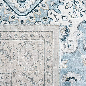 SAFAVIEH Isabella Collection 4' x 6' Light Blue/Cream ISA921M Oriental Non-Shedding Living Room Bedroom Accent Rug