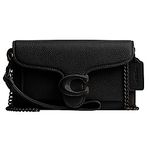 Coach Polished Pebble Tabby Wristlet, Black, One Size