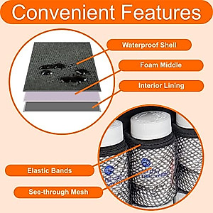 StarPlus2 Large Padded Pill Bottle Organizer, Medicine Bag, Case, Carrier for Medications, Vitamins, and Medical Supplies with Fixed Pockets - Home Storage and Travel - Black (Without Lock)