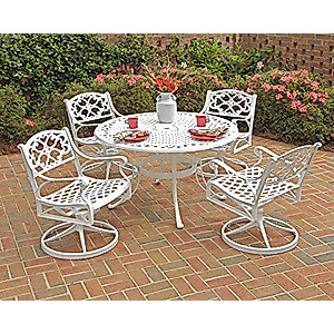 homestyles 6652-53 Outdoor Swivel Rocking Chair, White