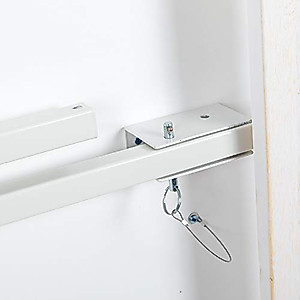 Flash Furniture HERCULES Series 9' x 40" Rectangular Antique Rustic White Solid Pine Folding Farm Table