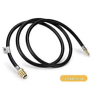 Stanbroil RV Propane Hose with 1/4" Quick Connect and 6 Feet POL Connector for Motorhome Tank RV Camping