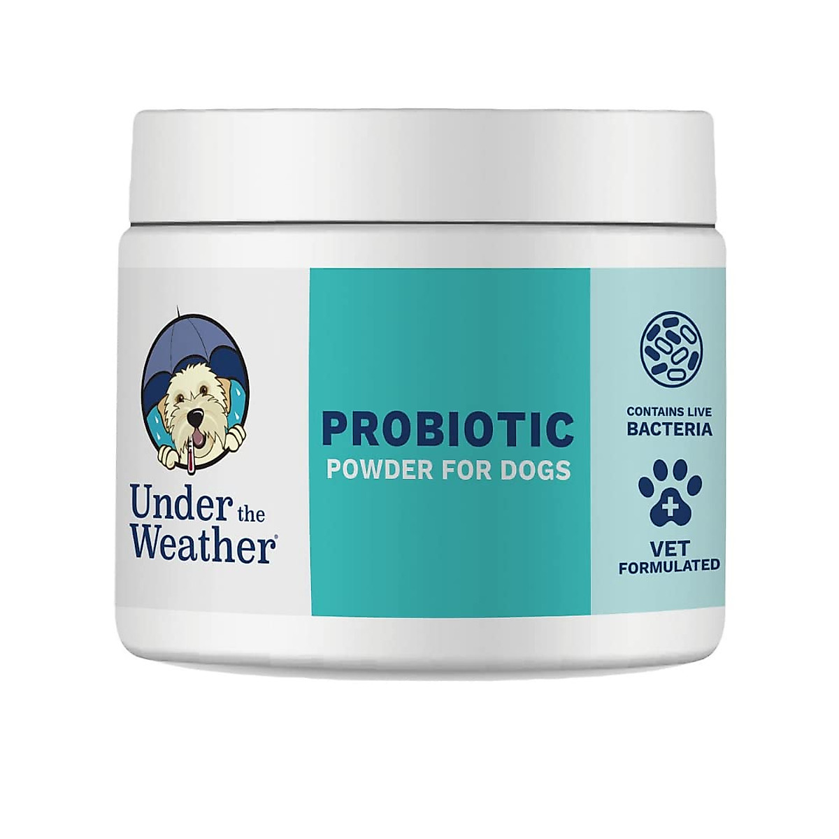 Under The Weather Pet Probiotic Powder for Dogs | Vet Formulated Dog Probiotics Supplement Filled with Good Bacteria | Promotes Healthy Digestion, Appetite, and Strong Immune System| 120 Servings