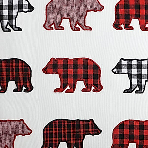 Eddie Bauer - Appliqued Throw Pillow Cover Set, Buffalo Plaid Home Decor, Decorative Pillows for Couch (Cabin Plaid Bear Red/Black, 2 Piece)