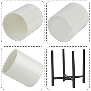 MONOSUGO Silverware Holder for Countertop, Kitchen Spoon and Fork Holder, Utensil Caddy Countertop Utensil holder, Ceramic Cutlery Holder Robust Silverware Caddy with Black Metal Frame, 1 Pcs