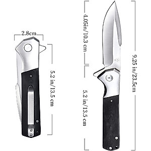 Eafengrow EF6 Folding Knives 5.2 inch Closed Knife 9Cr18Mov Blade Knife G10 Steel Handle Ball Bearing Outdoor Camping Knife