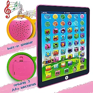 Kids Learning Pad/Tablet Interactive Toddler Toys with Words Numbers Alphabets Music Electronic Educational Toy for Preschool Boys & Girls 3-8 Years Old (Blue)