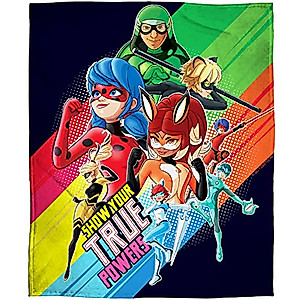 INTIMO Miraculous Ladybug True Power Soft Cuddly Plush Fleece Throw Blanket Wall Scroll