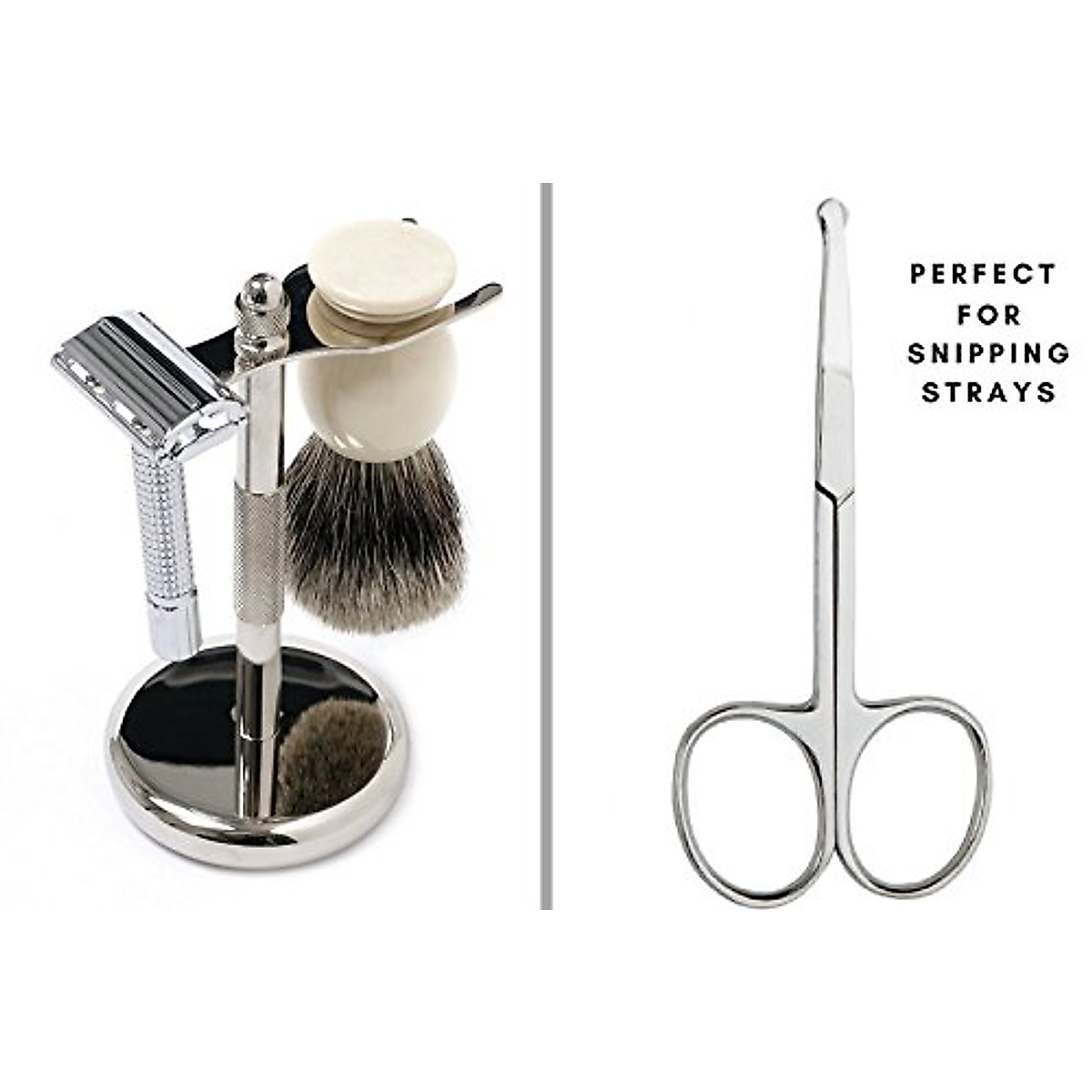 BeeSpring Rounded Nose Hair Scissors. Round Tip Scissor for Ear, Eyebrow, Beard and Mustache Trimming - 3.5" Blunt Nosed Tipped Grooming Trimmer