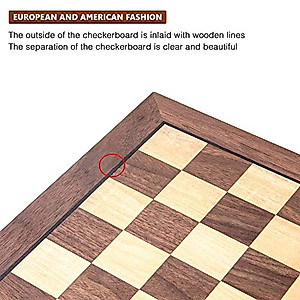 AMEROUS 15 inches Wooden Chess Board Only, Professional Staunton Tournament Chessboard No Pieces with Gift Package - Chess Rules, Portable Chess Board for Beginners, Kids, Adults