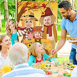 Thanksgiving Photography Backdrop Fall Thanksgiving Pumpkin Scarecrow Photo Background Autumn Harvest Decoration Children's Family Party Supplies with 6 m Rope (39in x 59in)