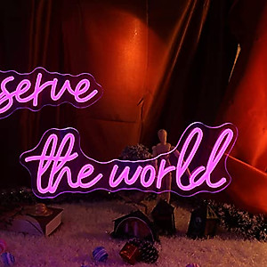 Yeeficent Neon Sign, Positive Vibes Only Neon Sign for Wall Decor, 23 x 11.5 Inch Large Dimmable Custom Neon Signs for Bedroom, Personalized Light Up LED Sign, Neon Decorations Customizable (Pink-You Deserue The World)