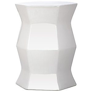 Safavieh Modern Hexagon Ceramic Decorative Garden Stool, White