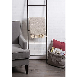 DII Rustic Farmhouse Throw Blanket with Decorative Tassels, Use for Chair, Couch, Bed, Picnic, Camping, Beach, & Just Staying Cozy at Home (50 x 60), Variegated Brown