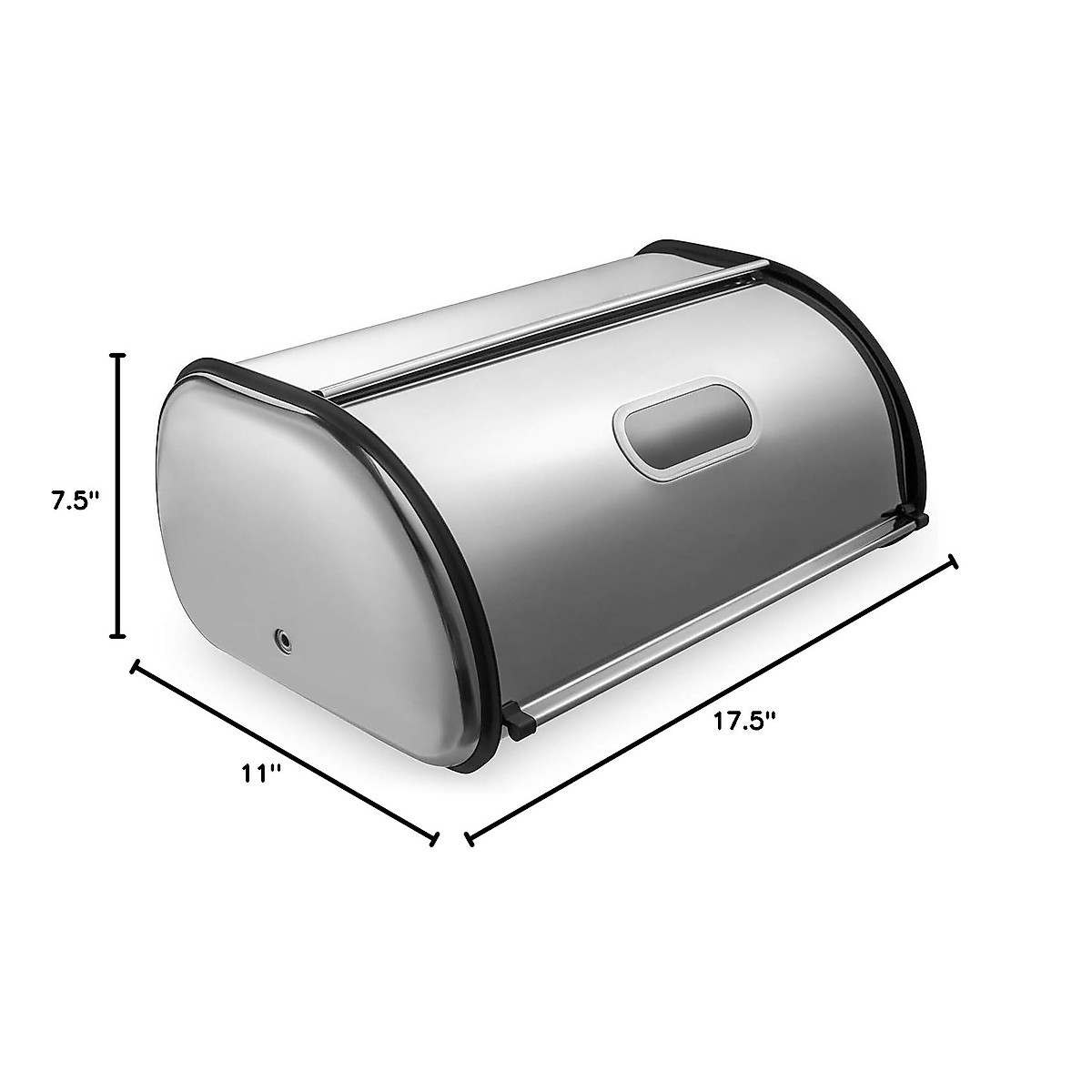 Deppon Bread Box for Kitchen Countertop, Extra Large Capacity Holds More Than 2 Loaves, Matte Stainless Steel Bread Storage Bin Container with Roll up Lid, Fingerprint Proof, 17.5 x 11 x 7.5 Inches