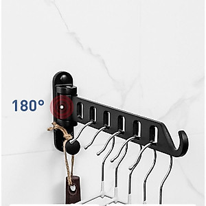 CLSMD Folding Drying Rack 180° Rotation Wall-Mounted Free Punch Clothes Pole Balcony Bathroom Indoor Outdoor Laundry Supplies