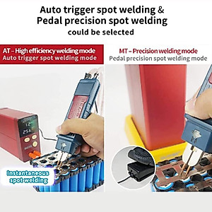 GAOMIN Portable Battery Spot Welder,Battery Welding Machine,Battery Handheld Spot Welder Battery Welding Machine Digital Display Led Pulse Spot Welder,with Pen and Foot Pedal