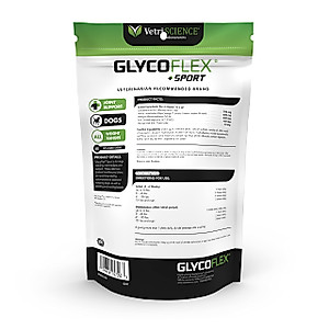 VetriScience GlycoFlex Sport Hip and Joint Supplement for Dogs – Joint Support Chews with Green-Lipped Mussel, DMG, and Glucosamine for Dogs, Chicken Liver Flavor