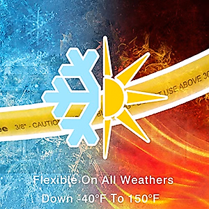 Hromee Hybrid Lead-in Air Hose 3/8 Inch x 6FT with 1/4"NPT Quick Coupler and Plug 300PSI Yellow Whip Compressor Hose Short