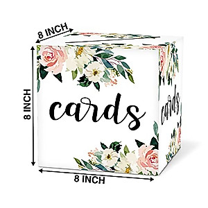 Flowers Card Box for Wedding, Birthday, Baby or Bridal Shower, Engagement,Graduation,Retirements, Anniversaries, Party Favor, Decorations Or Money Box -  1 PC (009 HUA)