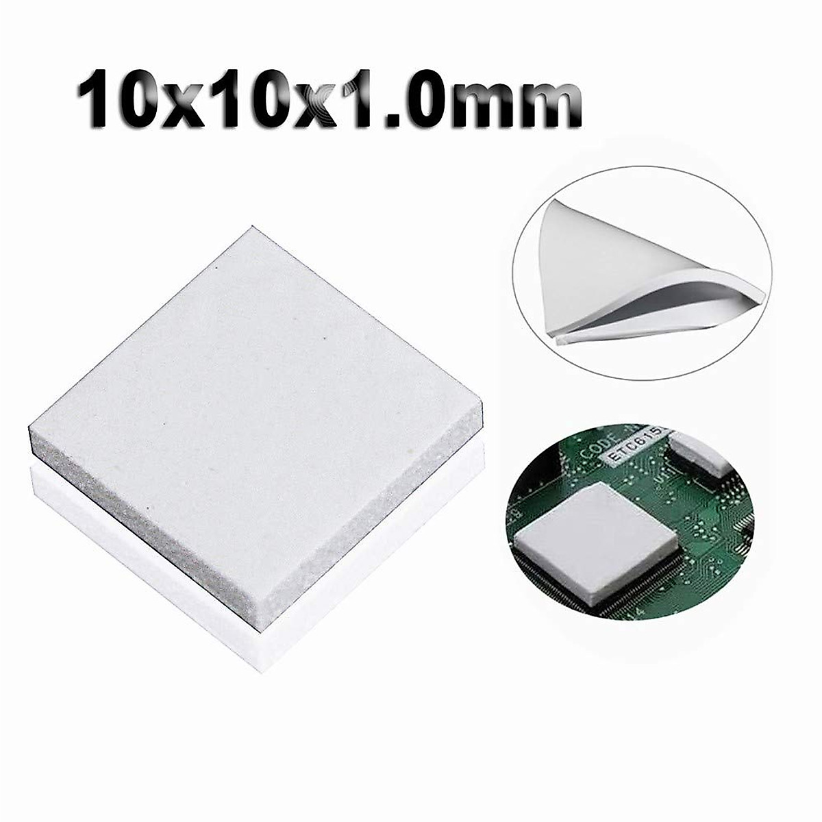 Wathai Off-White 100pcs 10x10x1mm Thermal pad For GPU CPU PS3 PS2 Heatsink Cooling Silicone Pad