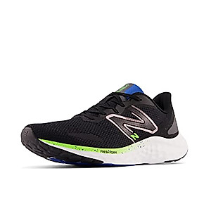 New Balance Men's Fresh Foam Arishi V4 Running Shoe, Black/Pixel Green/Cobalt, 7.5 X-Wide