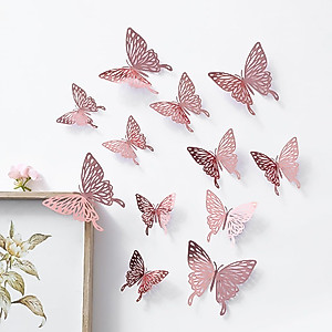 152Pcs Pastel Light Pink White Metallic Pink Balloon Arch Garland Kit,Pink White Rose Gold Confetti Balloon With Butterfly Stickers for Baby In Bloom Baby Shower Decorations Birthday Wedding Decor