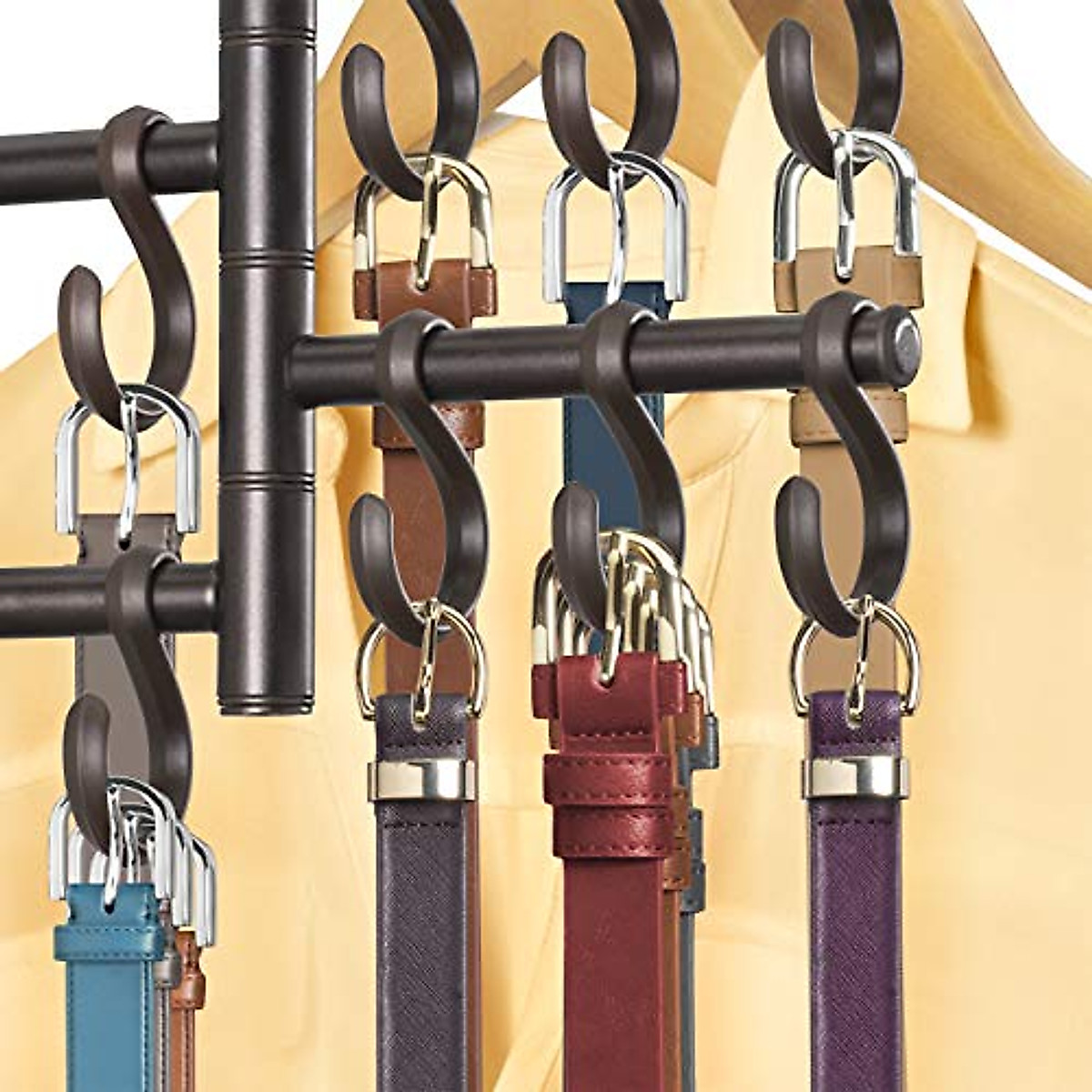 Lynk Hanging Pivoting Belt Rack Tie, Closet Organizer