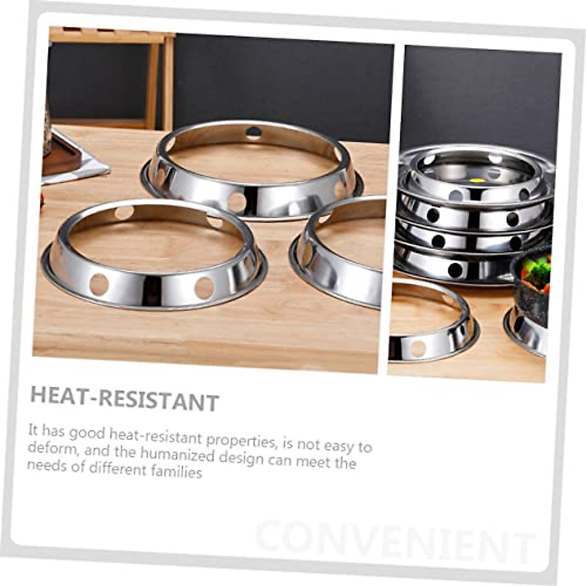 GANAZONO 2pcs Gas Stove Wok Ring Round Stand Stainless Steel Fry Pan Wok for Electric Stove Wok Support Rack Wok Support Stand Gas Stove Pot Rack Metal Rack for Pot Gas Stove Bracket Metal