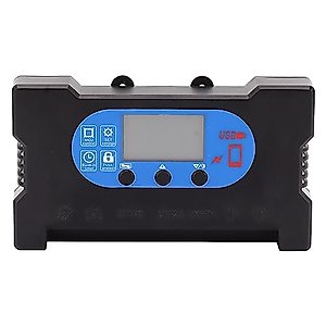 Solar Panel Controller, Fast Charging, Solar Panel Charger with Dual USB Type C, DC Fast Charging, Solar Charge Discharge Controller, Wiring Use (80A)