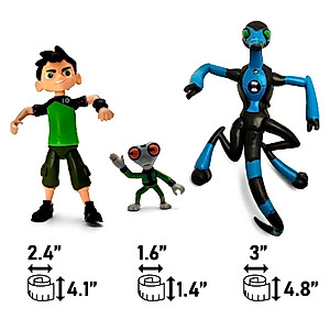 Figures Based on Ben 10 Action Figures - Set of 9 Toys [Ben Tennyson, Four Arms, Grey Matter, Kineceleran, Diamondhead, Hex, Steam Smythe, Cannonbolt, Heatblast]