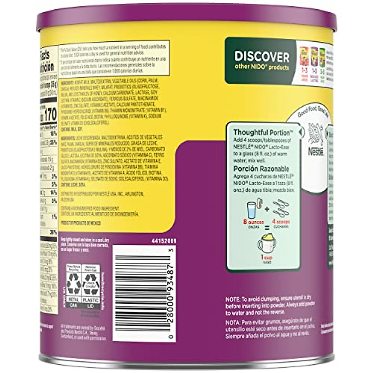 Nestle NIDO Lacto-Ease Toddler Powdered Milk Beverage - 28.2 Oz Canister - Toddler Drink Mix