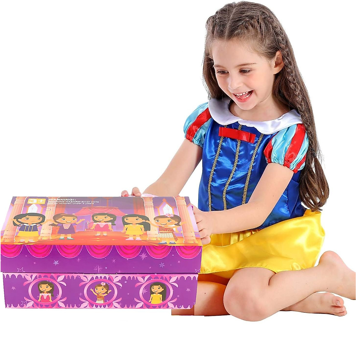 BiBiblack Girls Princess Dressup Trunk - 22PCS Pretend Play Costume Set Dressup Play Clothes for Little Girls Ages 3-6 Years
