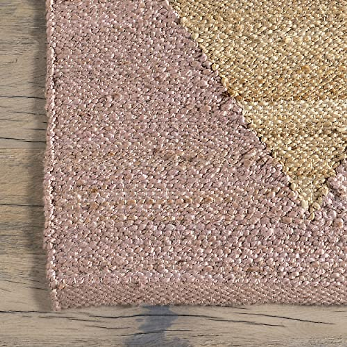 nuLOOM Pandora Diamond Jute Area Rug, 5' x 8', Pink
