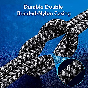 ESR USB-C to Lightning Cable, 0.5 ft (0.2 m), MFi-Certified, PD Fast Charging Cable for iPhone 14/14 Plus/14 Pro/14 Pro Max, iPhone 13/12 Series, iPhone SE 2022/11/XR, Braided Nylon, Black