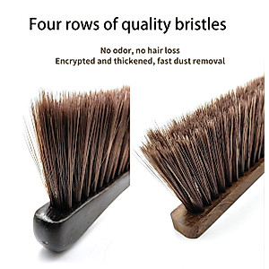 Hand Broom Cleaning Brush, Dusting Brush for Cleaning, Wood Block Hand Brush, Soft Bristle Cleaning Brush for Car Bed Furniture Clothes Garden Couch Draft Wooden Handle with a Nice Lanyard