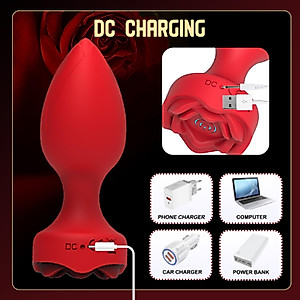 Anal Plug Sex Toys for Women, Vibrating Butt Plug Anal Toys Anal Vibrator Buttplug Sex Toys for Couples with 10 Vibration Mode, G Spot Anal Dildo Vibrators Prostat Massager Rose Sex Toy for Men Woman
