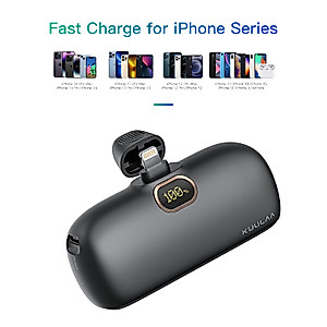 Kuulaa [2 Pack Portable Charger 5000mAh,Small Portable Charger for iPhone 14/14Pro/13/13 Pro/12/11 & Mini PD20W USB C Power Bank Fast Charging for iPhone 15/Samsung Galaxy/Google Pixel,