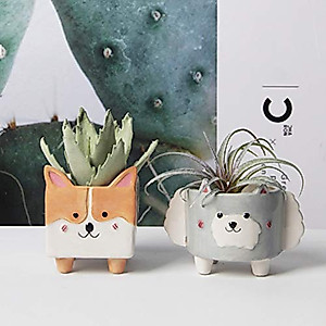1pc outdoor planter dog flower planter containers porcelain flower planter ceramic cactus plant pots cartoon pots mini vases for flowers Ceramic Pot for Succulent pet decorations