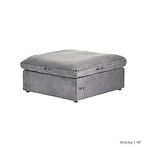 Sdorens Convertible Modular Sectional Sofa, Ottoman Seat Cube, Customizable Modular Sectional Sofa for Living Room Office Apartment, Gray