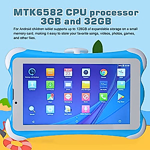 CHICIRIS Kids Tablet, Dual Camera 7 Inch Toddler Tablet Eye Protection Multifunction Long Battery Life 100-240V for Games (US Plug) (CHICIRIStoc475vnsh-13)