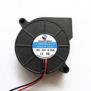 SoundOriginal 12VDC Brushless Blower Cooling Fan 50x50x15mm Fans for 3D Printer Humidifier Aromatherapy and Other Small Appliances Series Repair Replacement (x1 12V)
