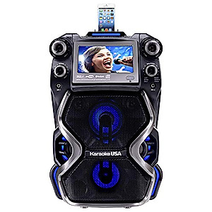 Karaoke USA GF920 Rechargeable Portable Bluetooth CDG-MP3G Karaoke Machine and PA System with 2 Microphones