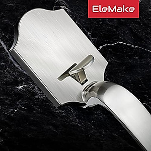 Elemake Front Door Handle - Front Door Lock Exterior/Interior Front Entry Handleset with Door Knob, Heavy Duty Keyless Entry Door Handle, Brushed Nickel Plating