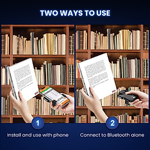 Eyoyo Bluetooth QR Code Scanner, 2D Wireless Back Clip Phone UPC USB Barcode Scanner Reader with Battery Level Indicator Compatible with 4.7"-7.2" Android Phone, iPhone for Book Library Inventory