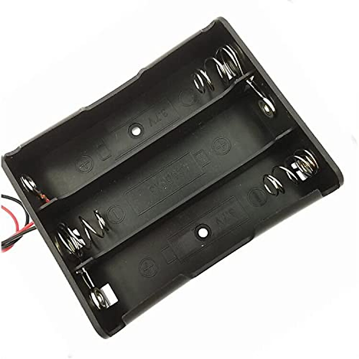 AIMPGSTL 18650 Battery Holder Bundle with Wire,4PCS 18650 Battery Holder Case 3.7V, 4 x 3.7V Series DIY Battery Storage Boxes, 4 Slots Black Plastic Batteries Case for 18650 Battery